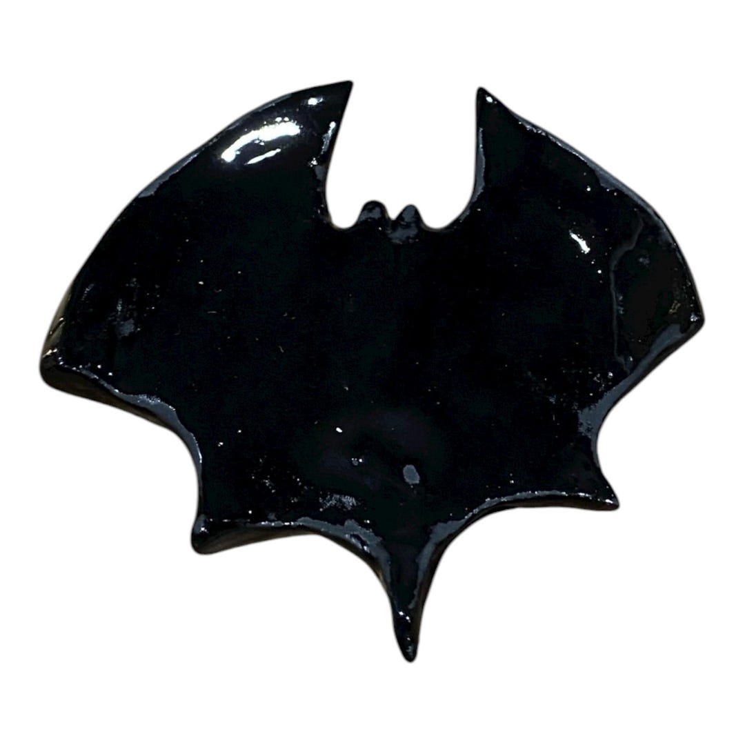Halloween Gothic Black Bat Ceramic Spoon Rest, Glazed Finish - Etsy