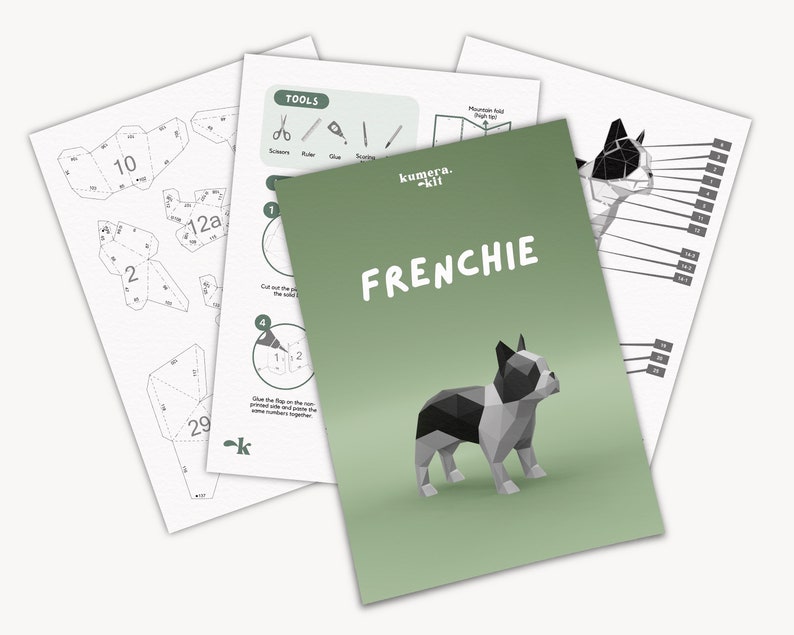 Frenchie Paper Craft | French Bulldog Paper Model | Dog Paper Craft ...