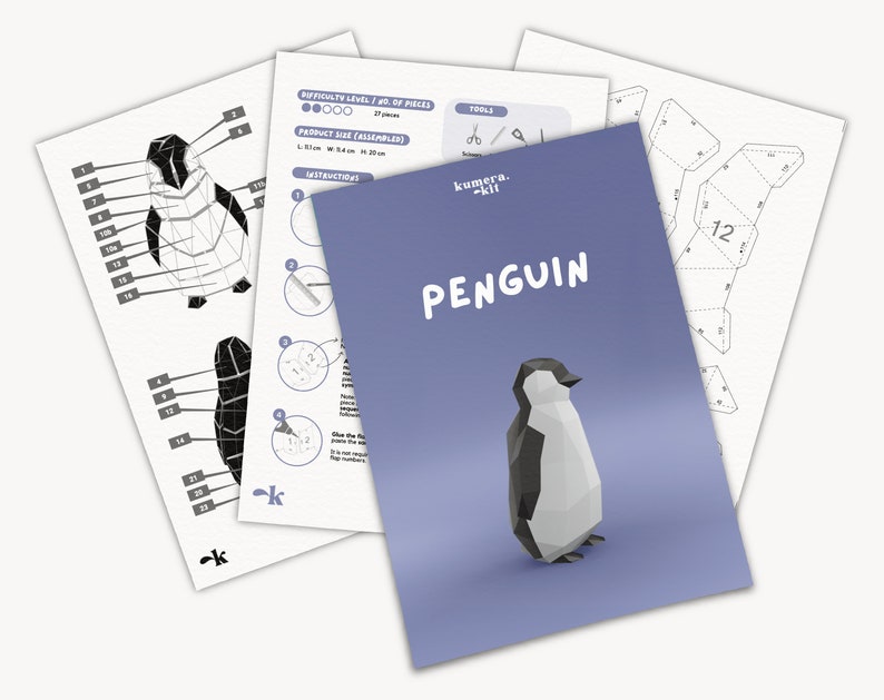 Penguin Paper Craft | Penguin Paper Model | Arctic Animal Paper Craft ...