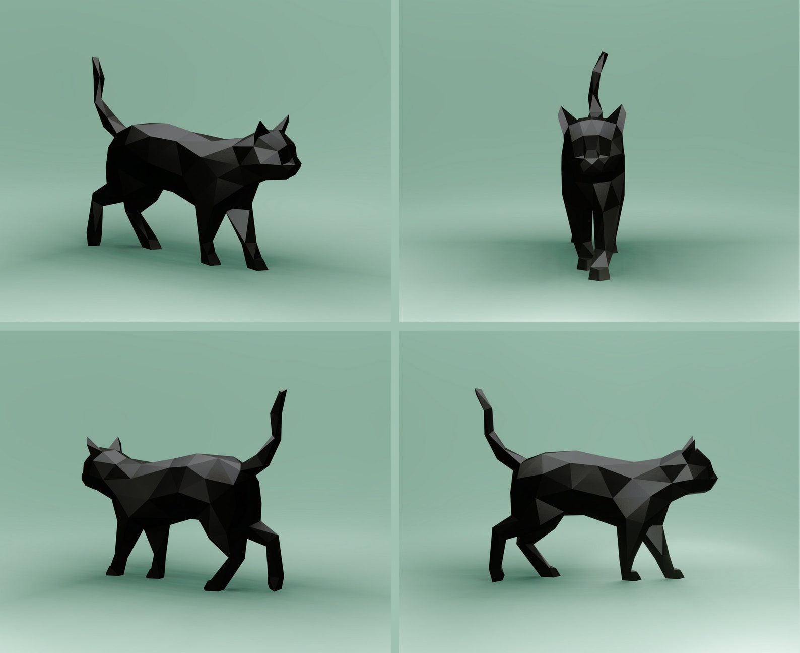 Cat Paper Craft Cat Paper Model Animal Paper Craft PDF Paper Craft ...
