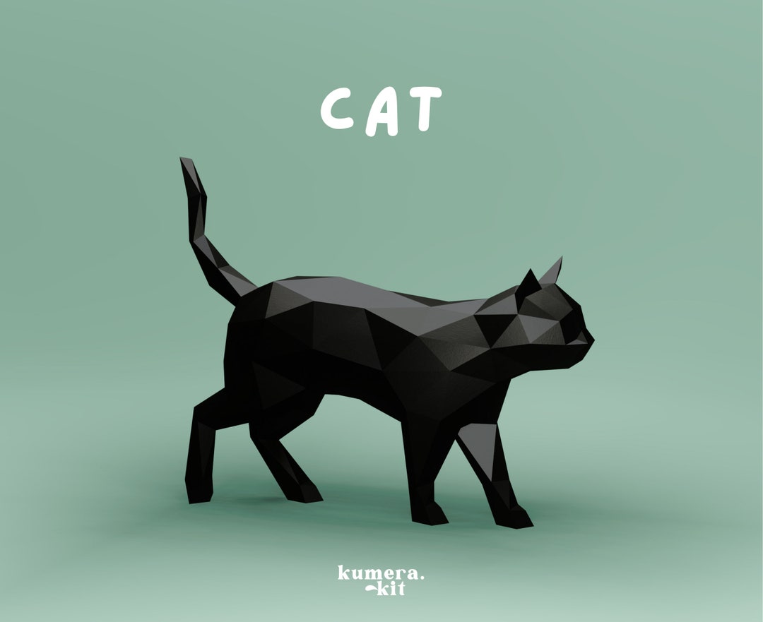 Cat Paper Craft | Cat Paper Model | Animal Paper Craft | PDF Paper ...