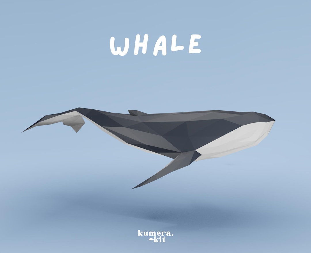 Whale Paper Craft | Animal Paper Craft | PDF Paper Model Printable ...