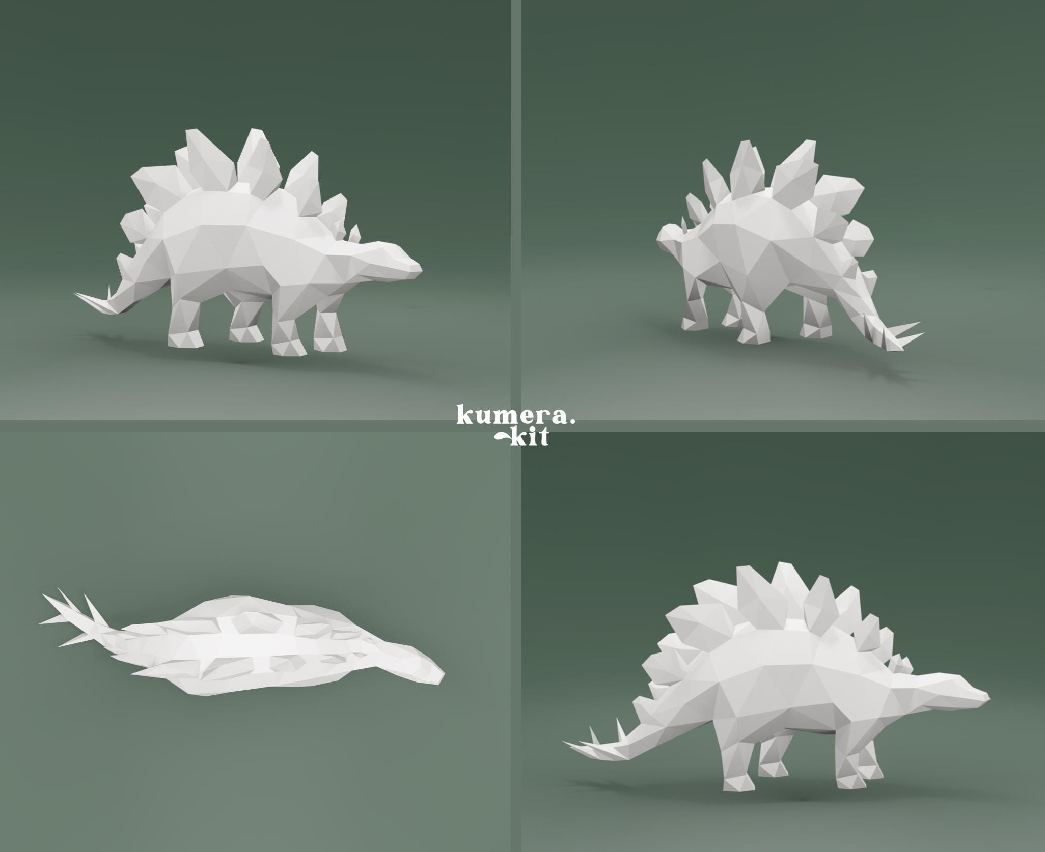 Stegosaurus Paper Craft | Dinosaur Paper Craft | PDF Paper Model ...