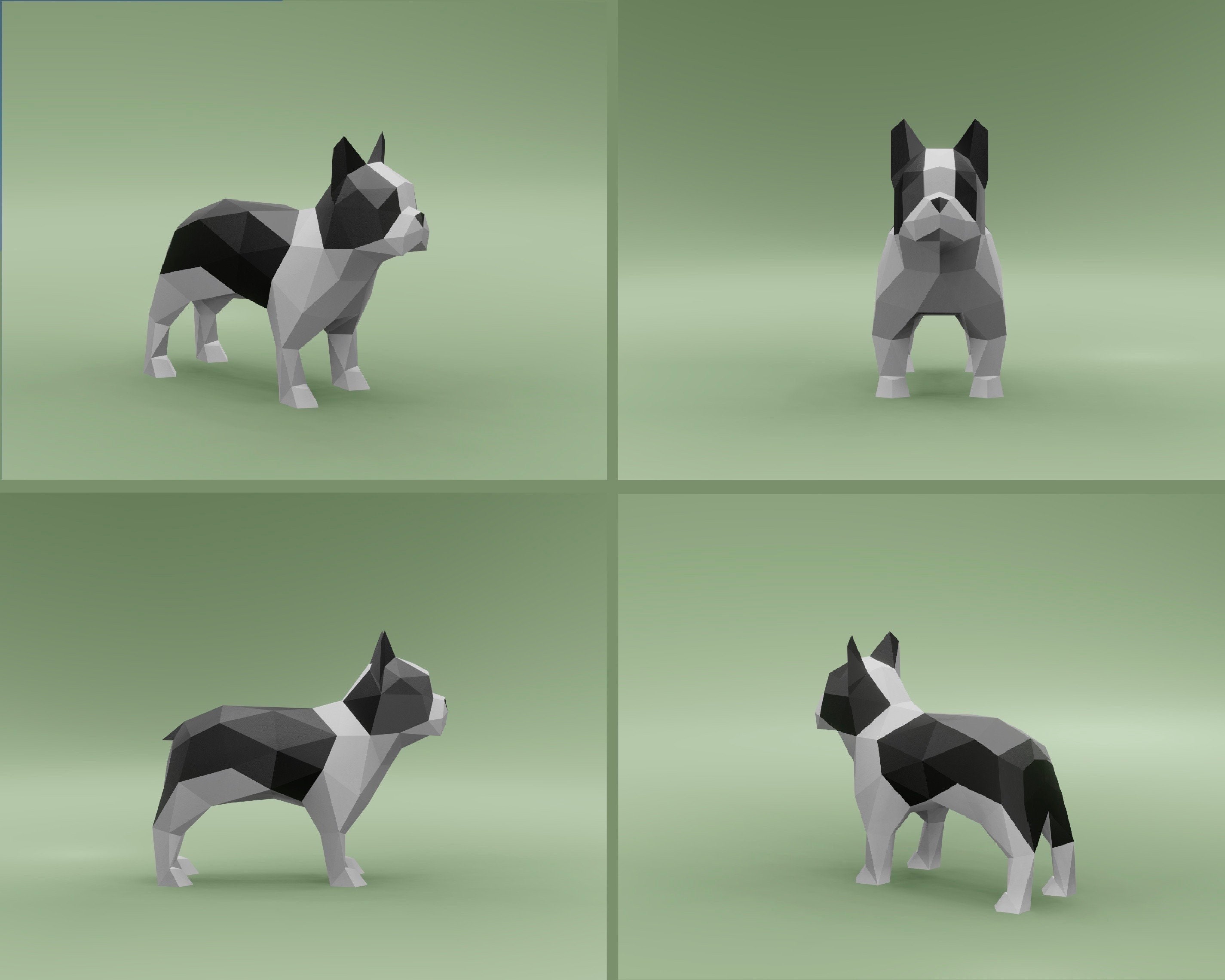 Frenchie Paper Craft | French Bulldog Paper Model | Dog Paper Craft ...