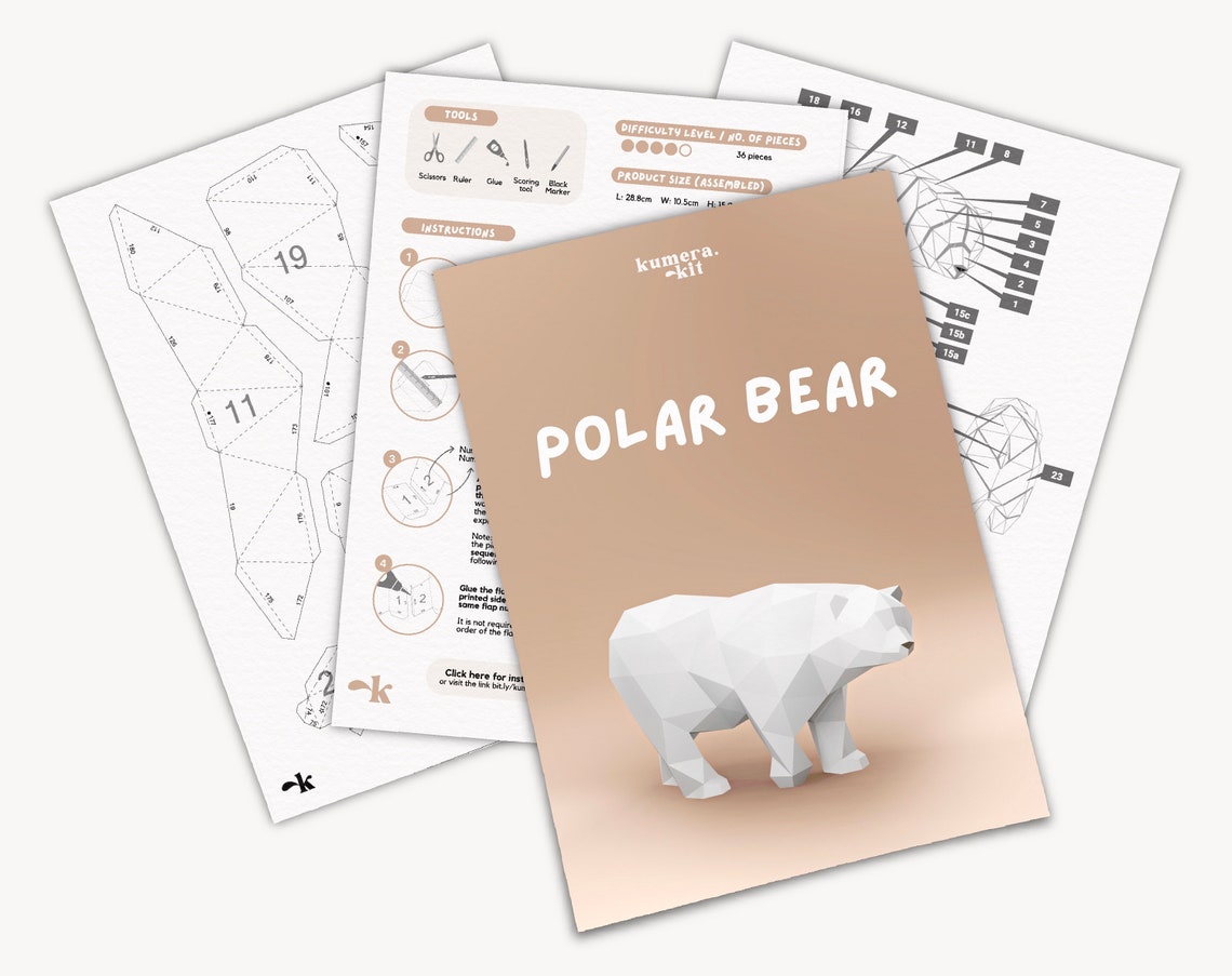 Polar Bear Paper Craft | Paper Model | Arctic Animal Paper Craft | PDF ...