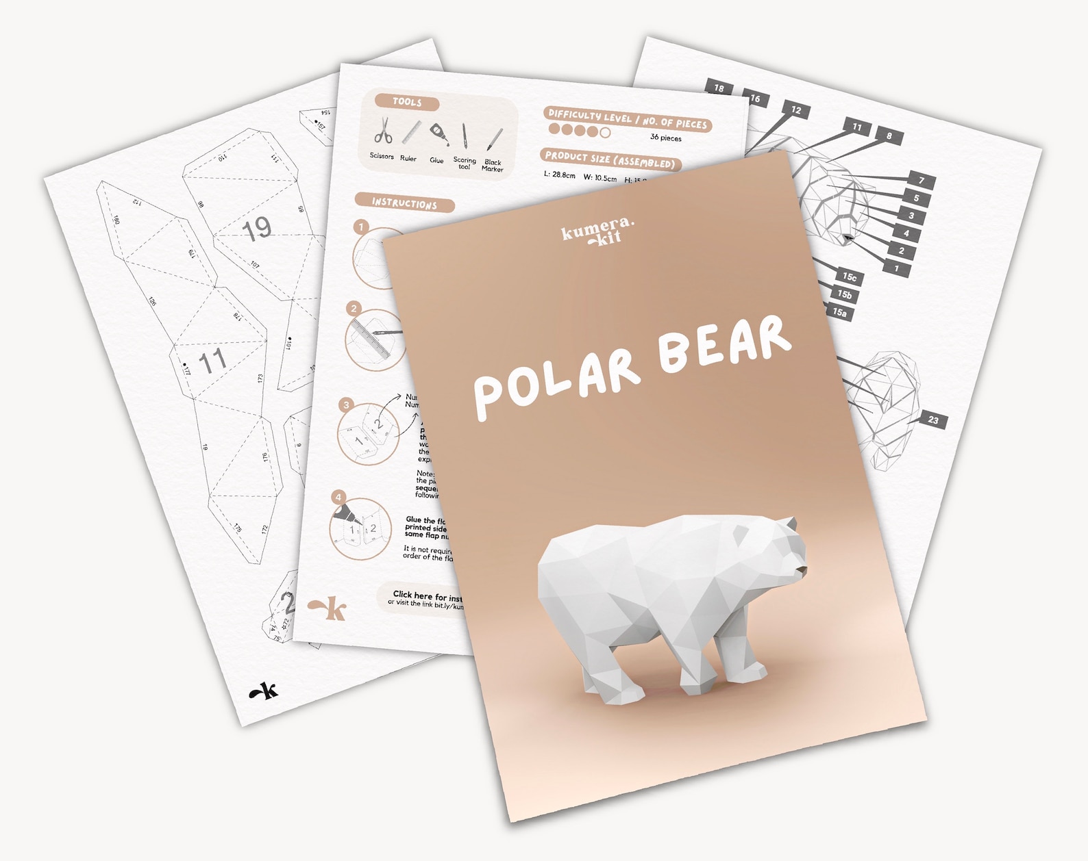 Polar Bear Paper Craft | Paper Model | Arctic Animal Paper Craft | PDF ...