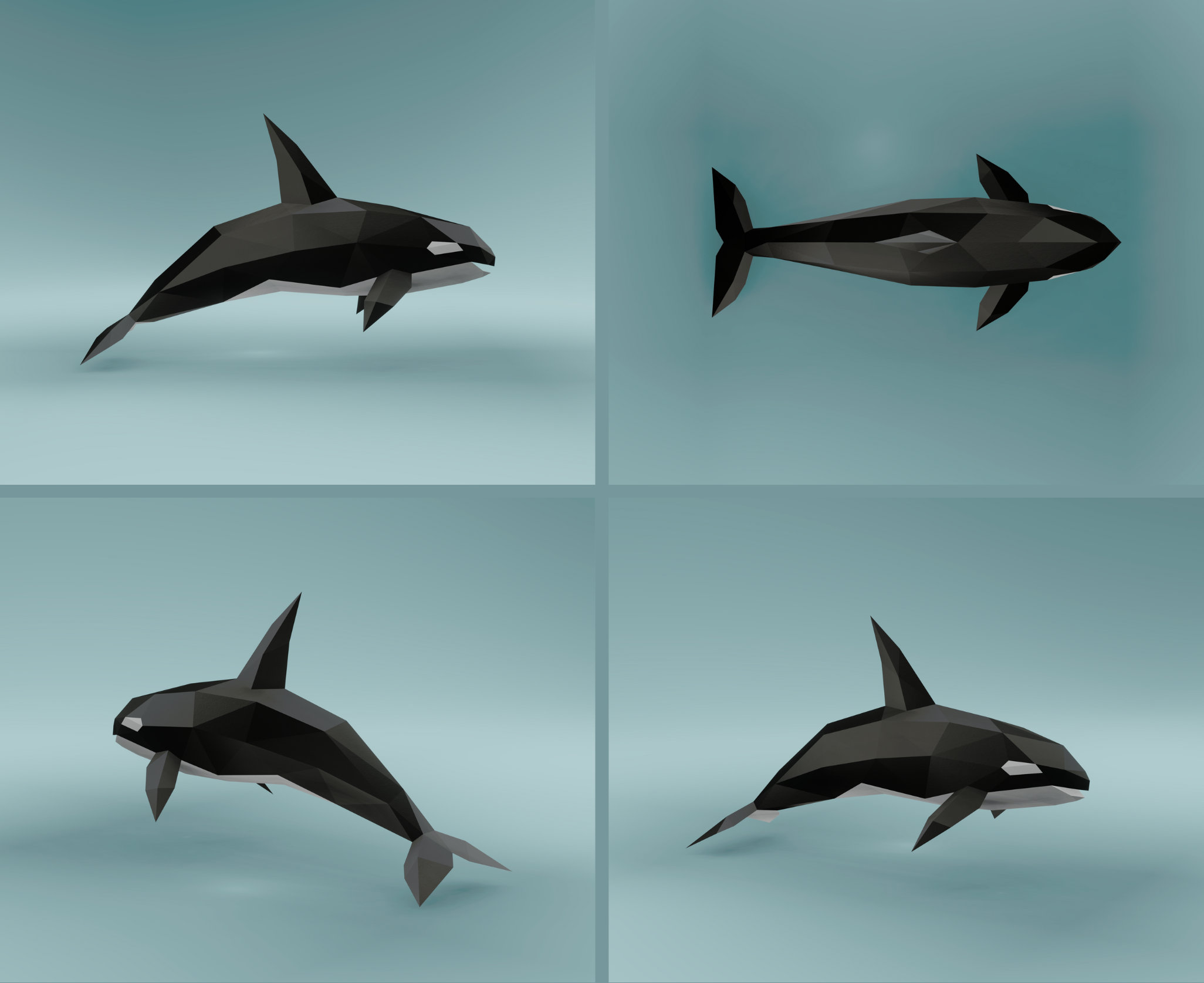 Orca Paper Craft | Orca Paper Model | Killer Whale Paper Craft | PDF ...