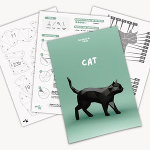 Cat Paper Craft | Cat Paper Model | Animal Paper Craft | PDF Paper ...