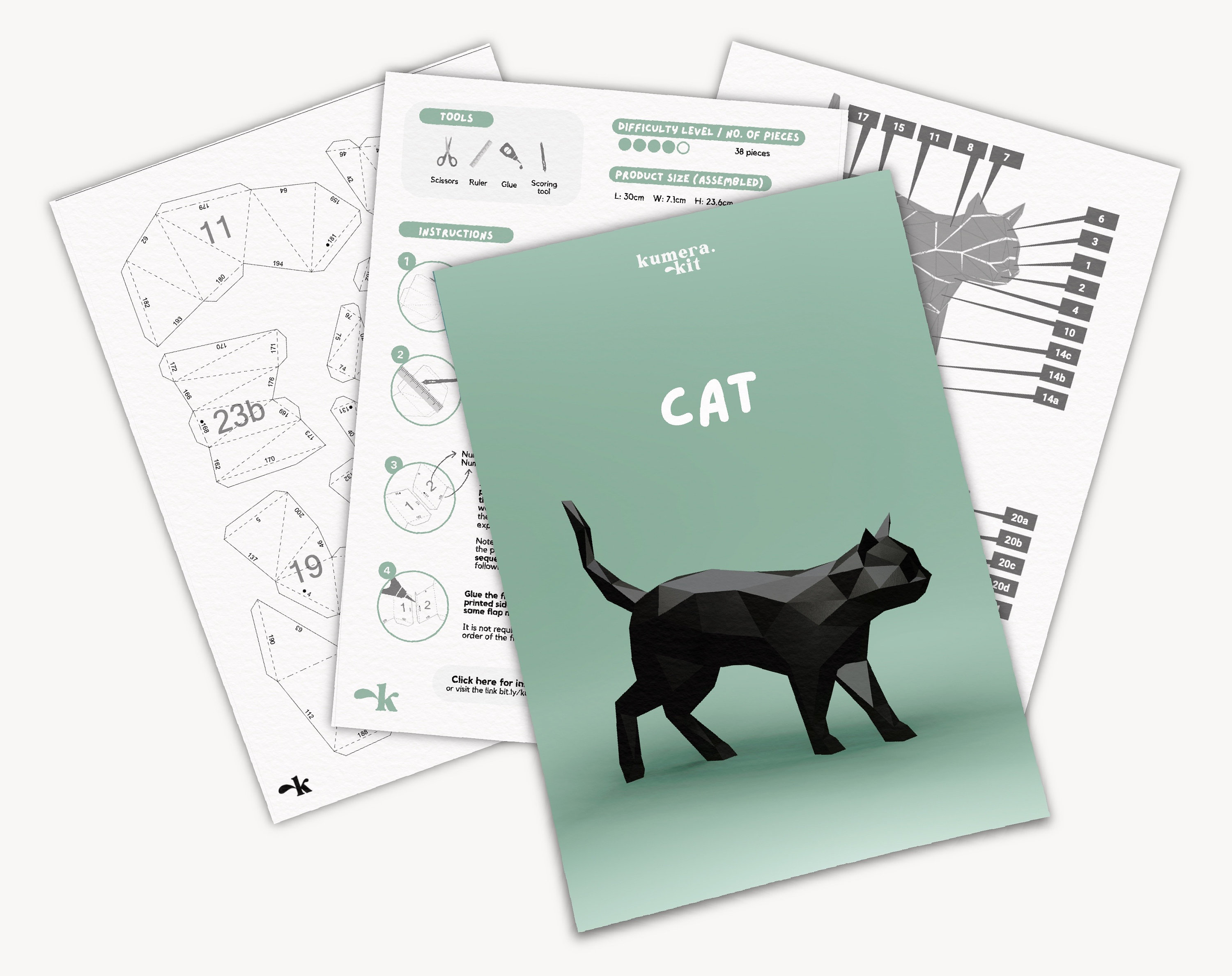 Cat Paper Craft Cat Paper Model Animal Paper Craft PDF Paper Craft ...