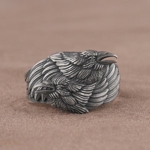 Odin's Ravens Hugin and Munin Biker Ring, the Birds of Prophecy in ...