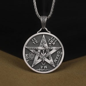 Yahweh Tetragrammaton Medallion With Jewish Star, Hebrew Pendant in ...