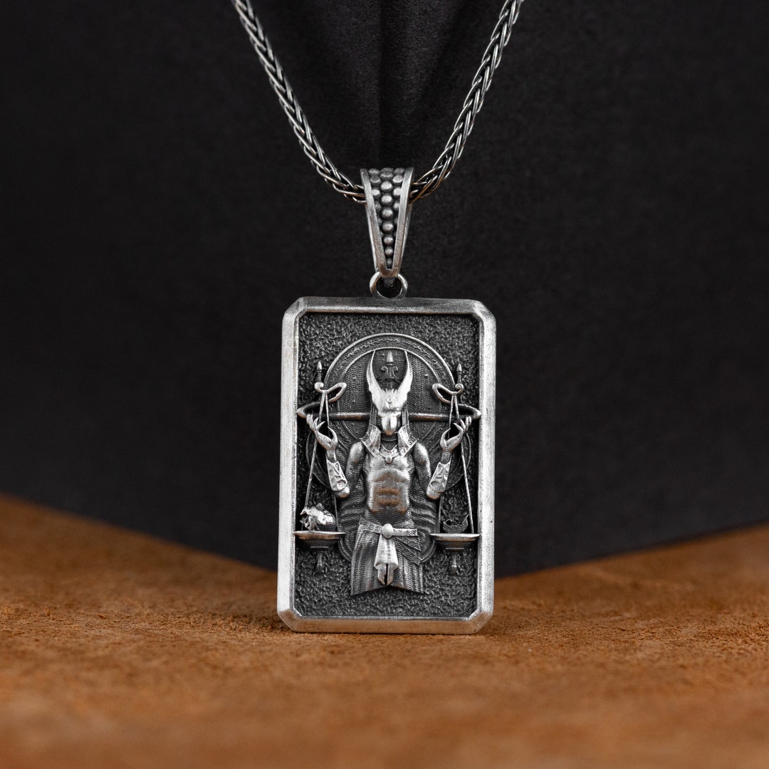Anubis Pendant, Personalized Anubis Egyptian God Silver Men Necklace ...