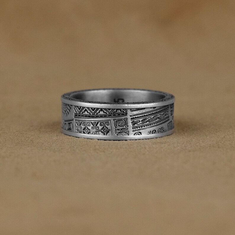 925 Silver Maori Art Band Ring, New Zealand Native Ring, Band Ring for ...
