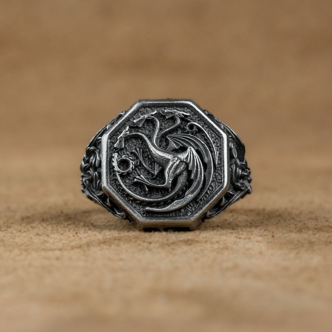 Daenerys Targaryen Dragon Silver Ring, Dragon Fashion Ring, Fantasy ...