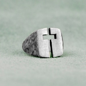 Silver Unique Cross Ring, Engraved Cross Silver Men Ring, Good ...