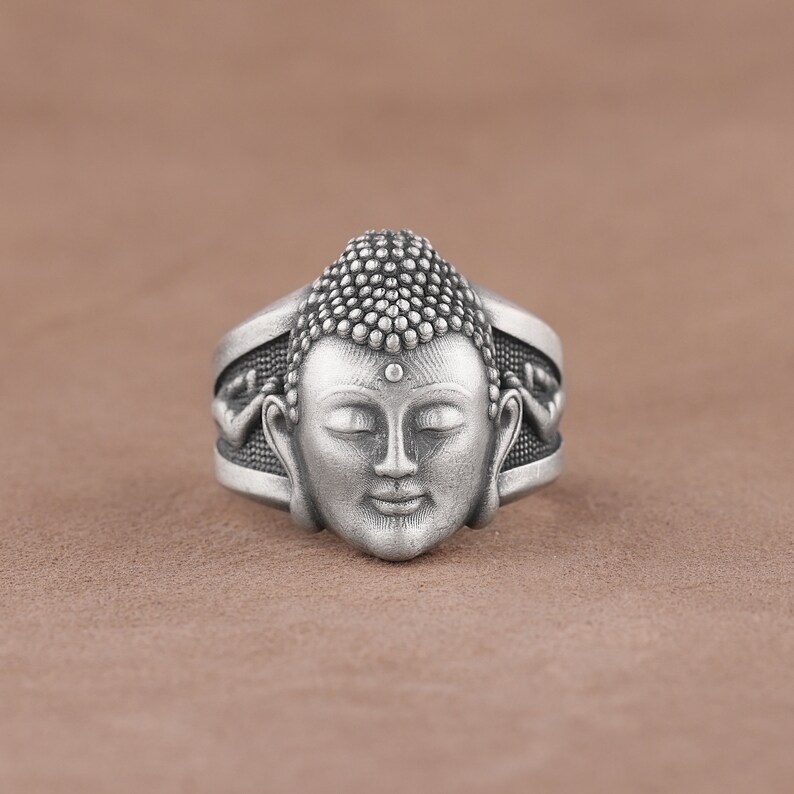 Buddha Gyan Mudra Statement Ring, Unusual Buddhist Art Ring, Handmade ...