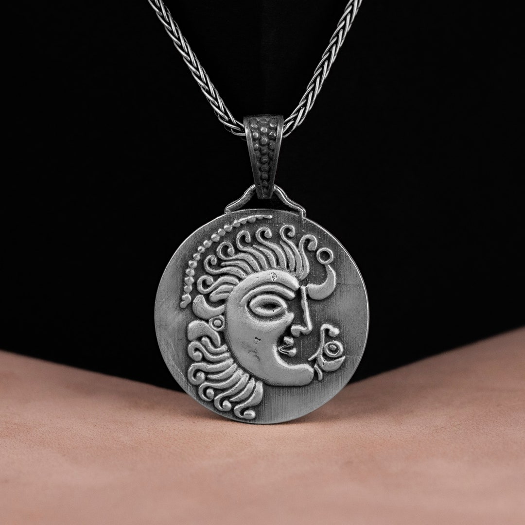 Celtic Silver Old Coim Replica Silver Necklace, Triskelion Pendant ...