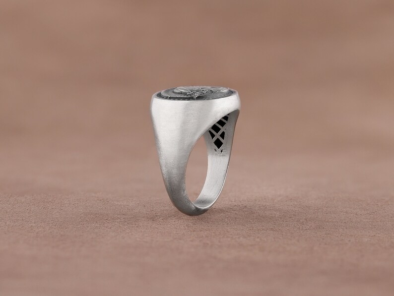 St Anthony of Padua and White Lilies Signet Ring Handmade 925 - Etsy