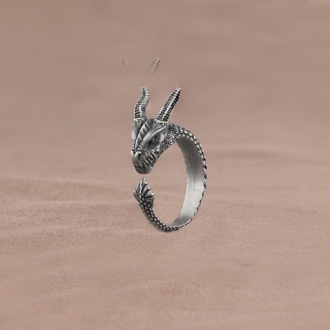 3D Dragon Ring, Fantasy Jewelry, Handmade Dragon Ring, Mythical ...
