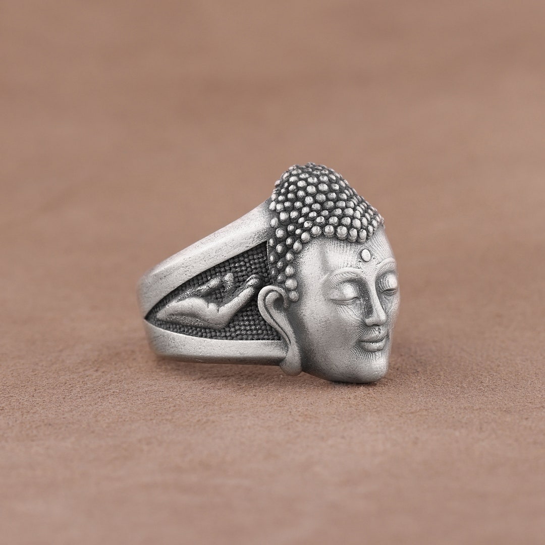 Buddha Gyan Mudra Statement Ring, Unusual Buddhist Art Ring, Handmade ...