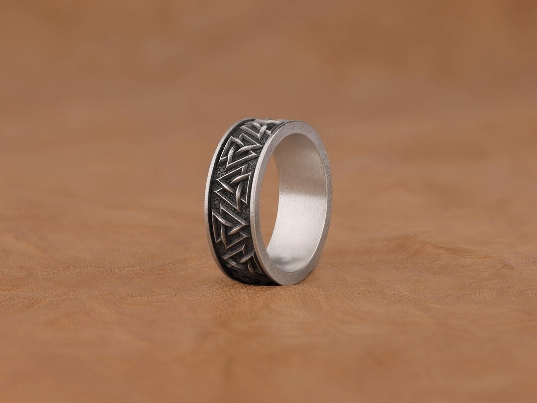 Handmade Engraved Viking Symbol Valknut Ring 925 Sterling - Etsy