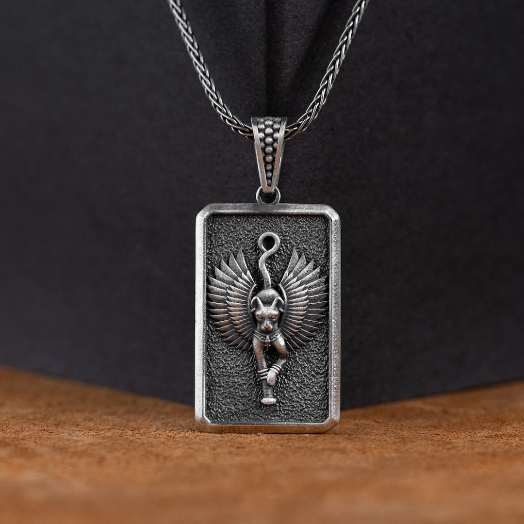 Sphinx Silver Pendant, Silver Sphinx Personalized Men Necklace ...