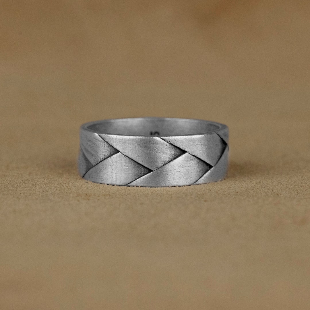Unique Cuban Chain Wedding Band Rings, Cuban Curb Wedding Ring ...