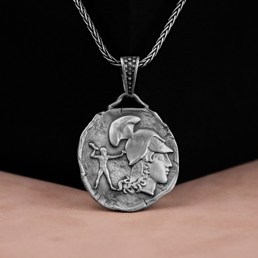 Unique Ancient Greek Coin Replica Siler Charm Necklace, Ancient Coin ...