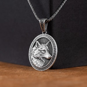 Personalized Wolf Pendant, Silver Wolf Unique Charm Men Necklace ...
