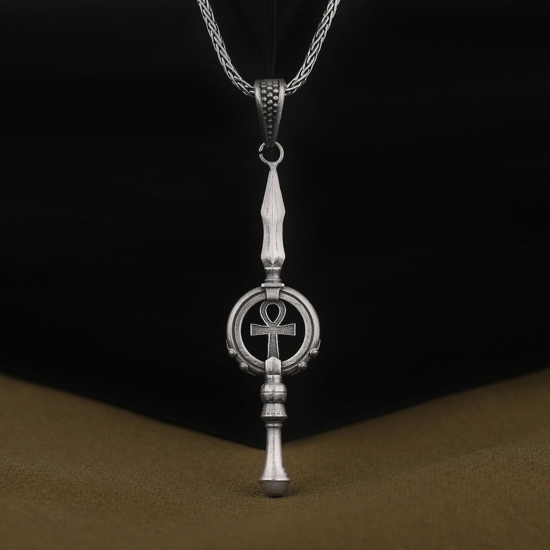 Egyptian Symbol Ankh in Dagger Pendant, Ancient Mythology Lovers Mens ...