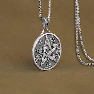 Yahweh Tetragrammaton Medallion With Jewish Star, Hebrew Pendant in ...