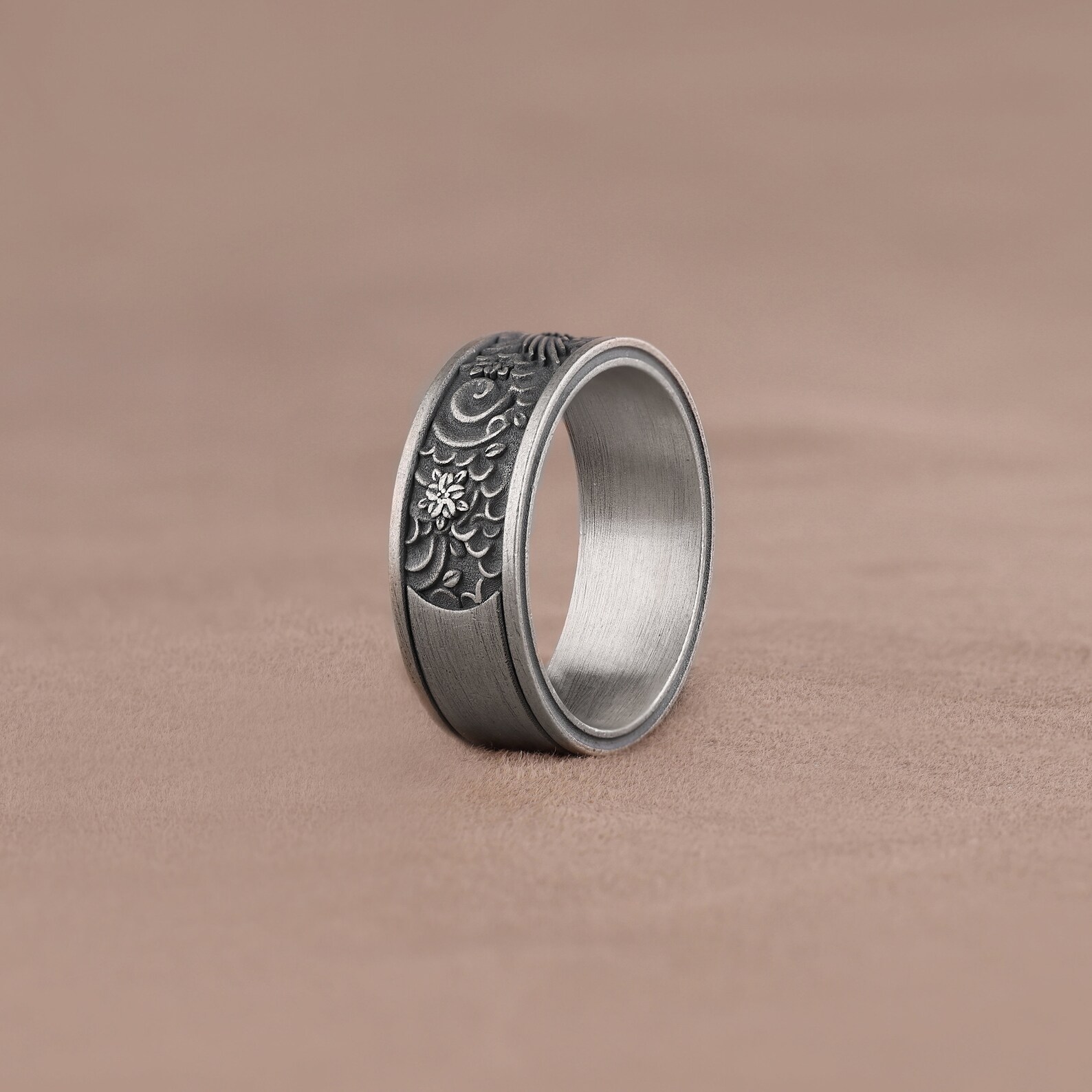 Japanese Shadoof Sun Ring, Traditional Ornamental Ring, Men Wedding ...