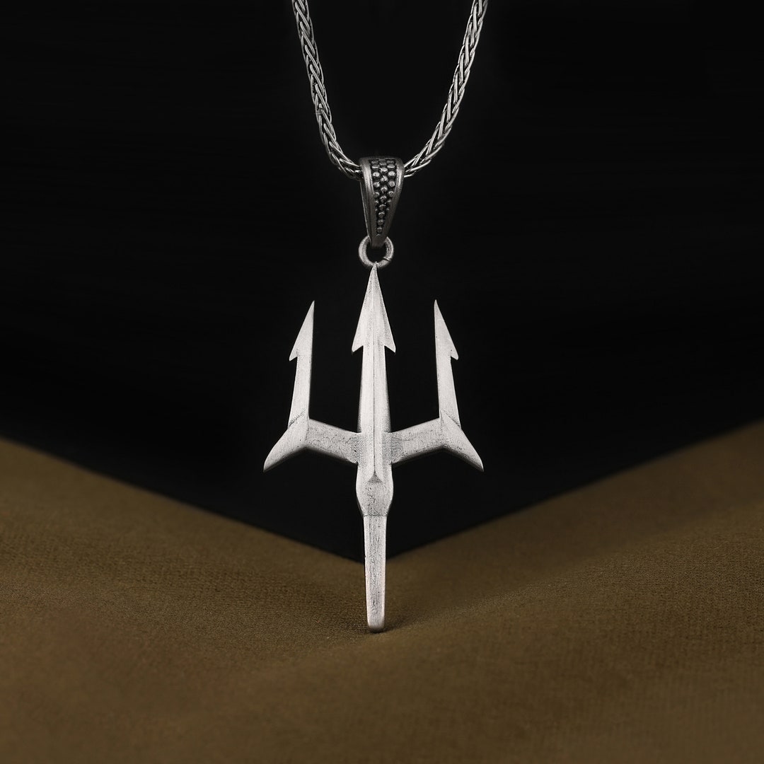Poseidon's Trident Necklace, 925 Sterling Silver Greek Mythology ...