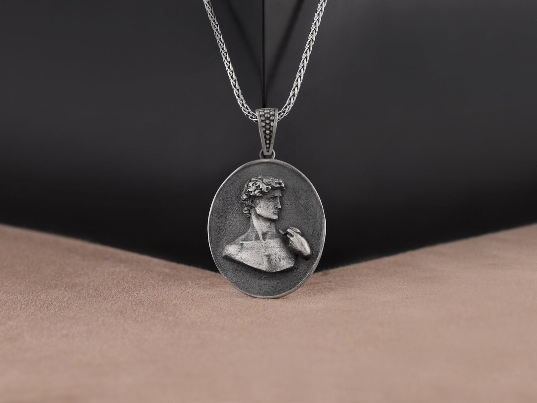 Statue of David Necklace, David Statue Charm Pendant, Michelangelo ...