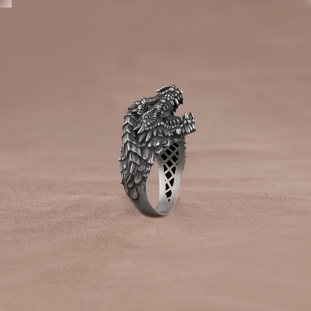 3D Dragon Ring, Elegant Dragon Band Ring Print, Ring for Dragon Lovers ...