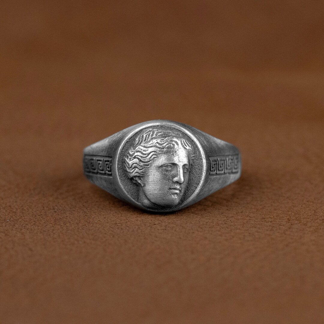 Greek Goddess Hera Silver Men Ring, 925 Silver Greek Mythology Jewelry ...