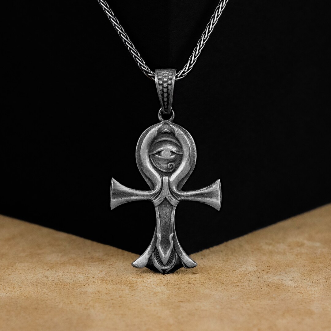 Silver Ankh Pendant, Egyptian Ankh Cross Silver Necklace, Egyptian ...