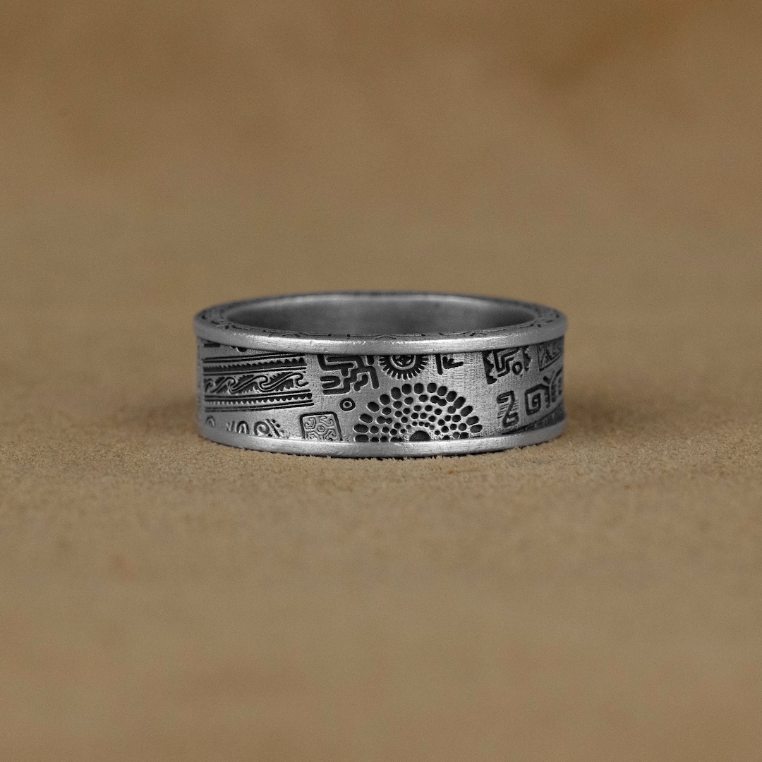 925 Silver Maori Art Band Ring, New Zealand Native Ring, Band Ring for ...