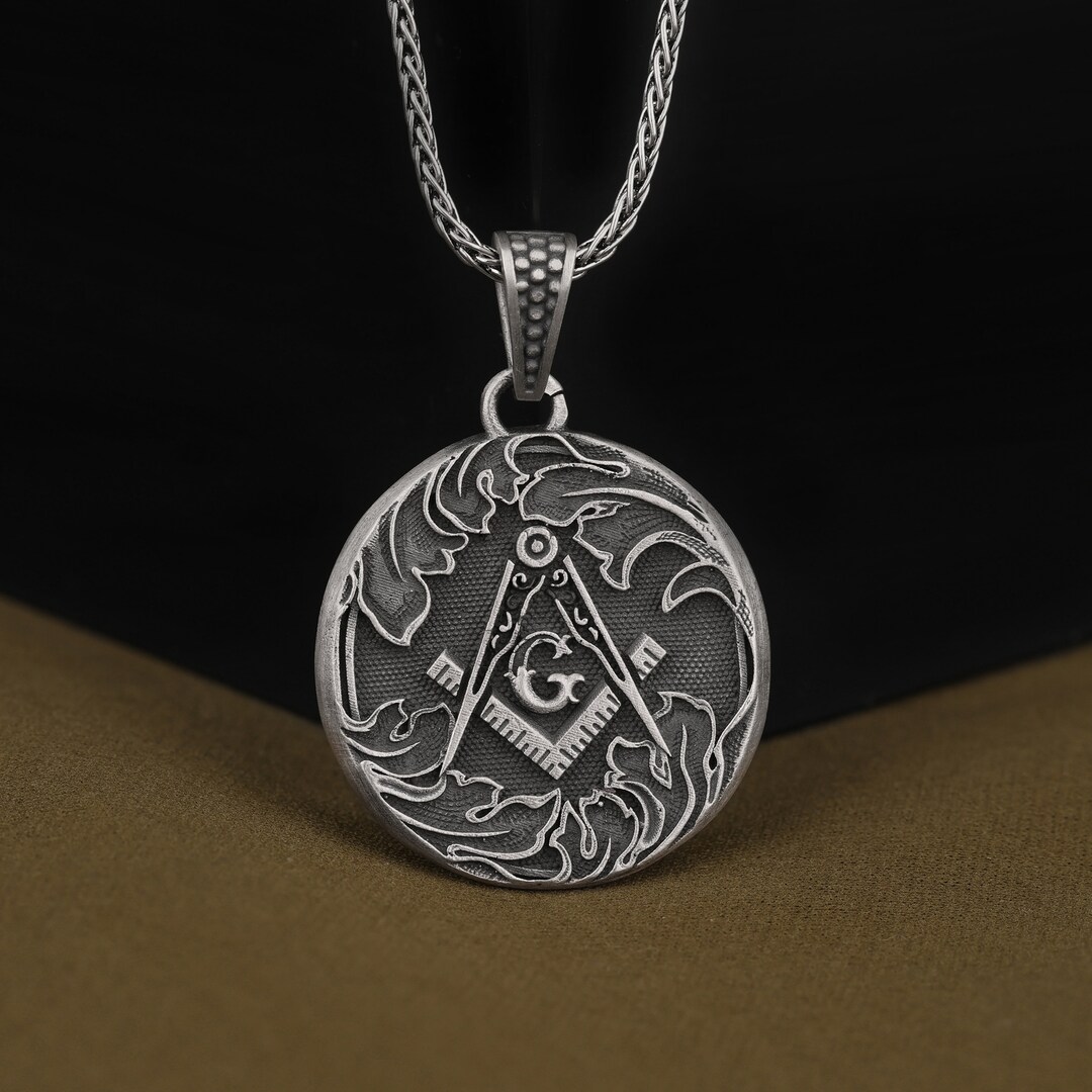 Masonic G Symbol Medallion, Handmade Sterling Silver All Seeing Eye ...