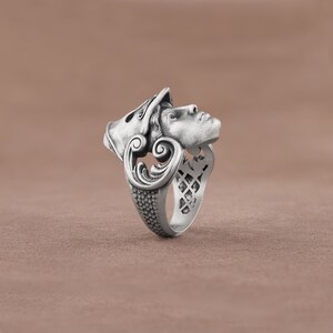 Greek Goddess Athena Ring, Realistic Athena Face and Helmet Signet Ring ...