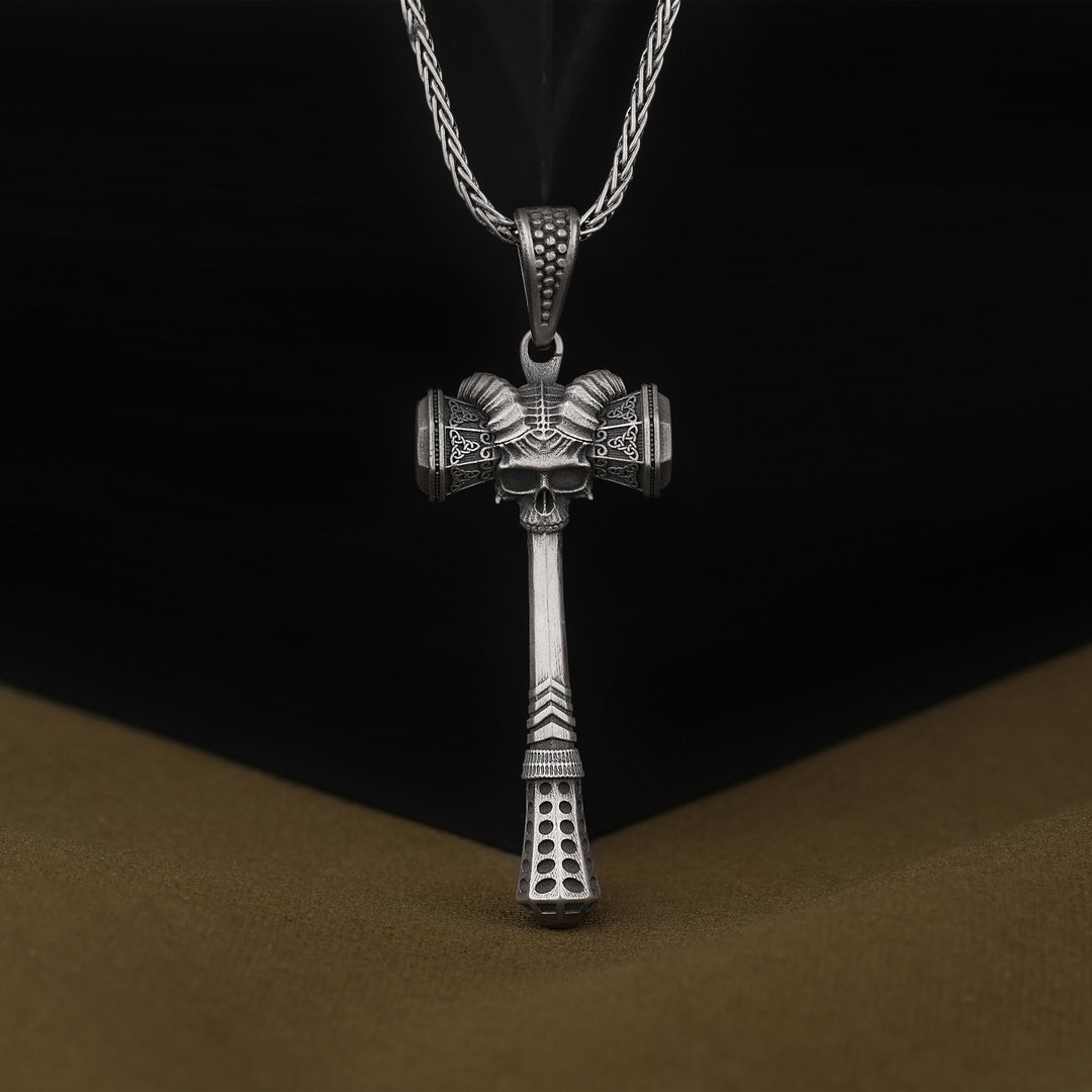 Celtic Knot Carved Gothic Hammer With Demon Skull, Unique and Unusual ...