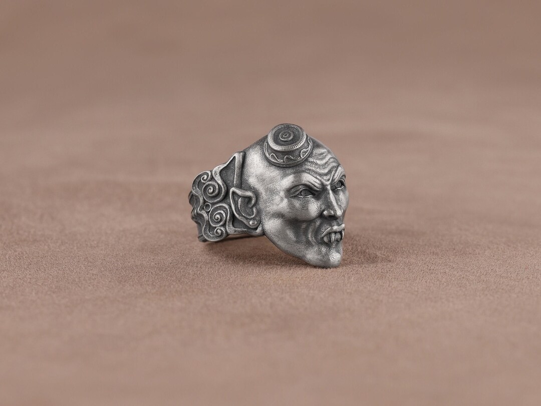 Devil Men Ring, Demon Face Ring, Oxidized Silver Ring, Gothic Ring for ...