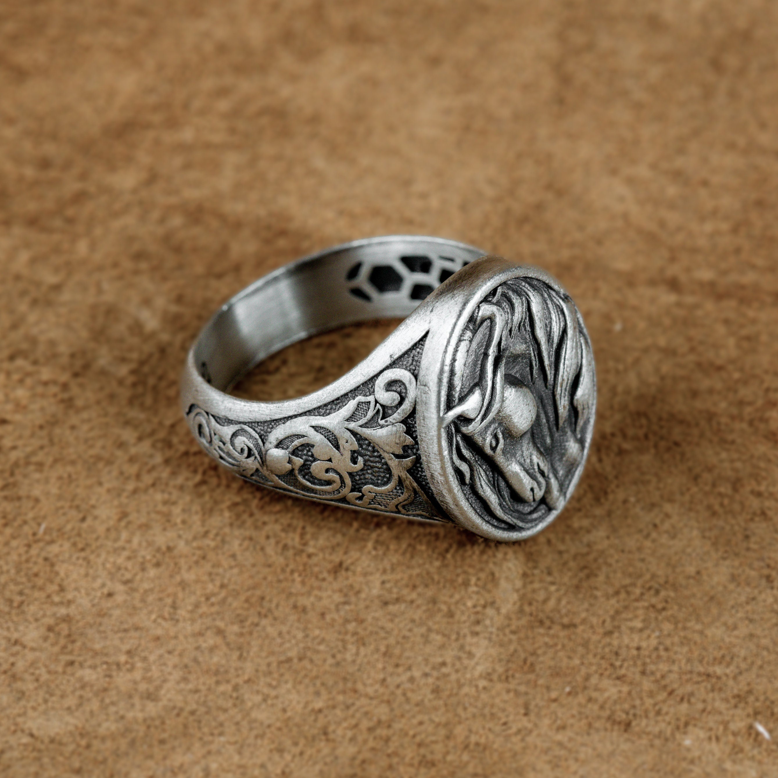 Unique Horse Head Silver Men Ring, Horse Equestrian Jewelry, Horse Head ...