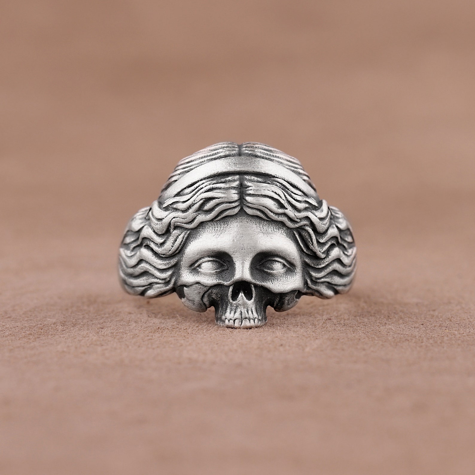 Aphrodite Skull Gothic Pinky Ring, Goddes Venus Statement Ring ...