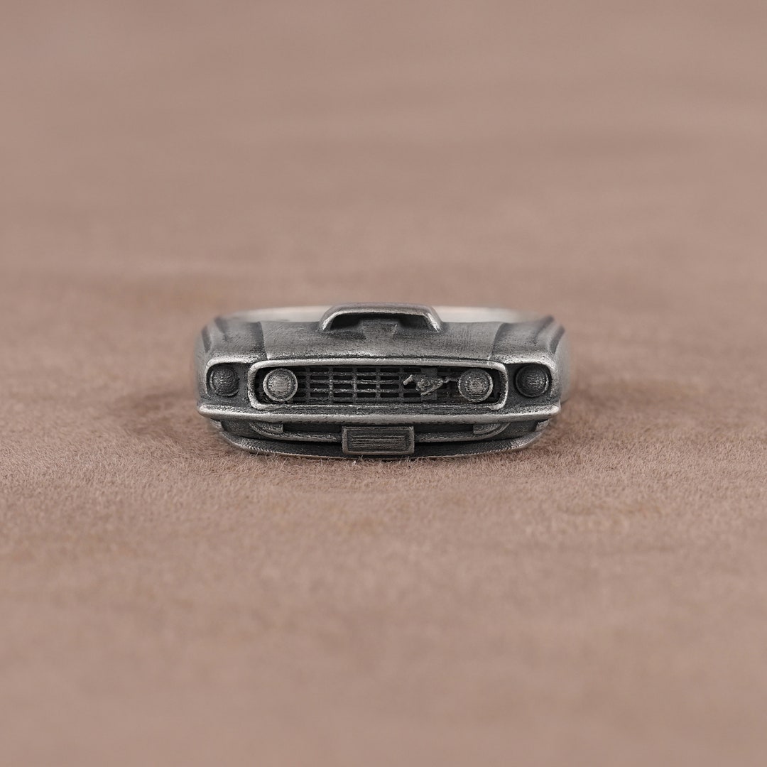 Ford Signet Ring, Sterling Silver Ring, Ford Mustang Boss 1969 Ring ...