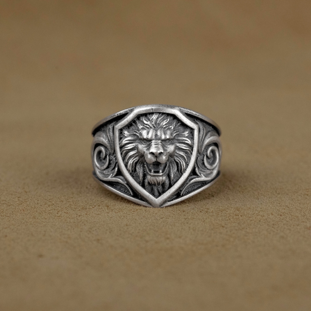 Silver Lion Men Ring, Sterling Silver Zodiac Leo Ring, Good Gift for ...