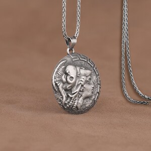 925 Sterling Silver Greek Goddess Athena Medallion, Meander Pattern ...