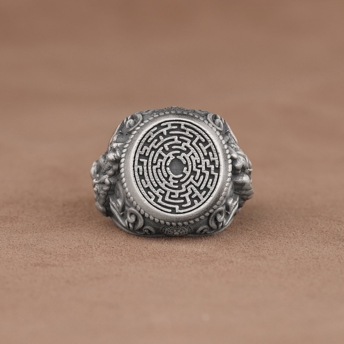Greek Mythology Ring, Theseus and Minotaur Greek Sculpture Ring ...