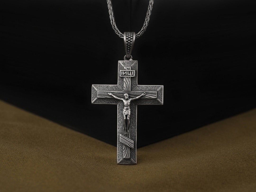 Jesus Christ on Cross Pendant, Inri the King of the Jews Engraved ...
