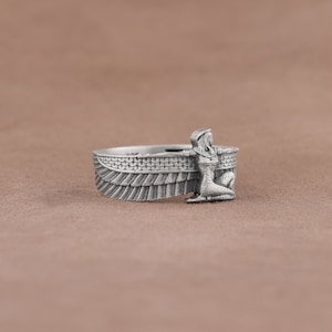 Egyptian God Isis Ring in 925 Sterling Silver Mythological - Etsy